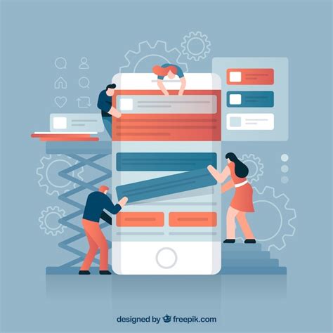 Free Vector App Development Concept With Flat Design