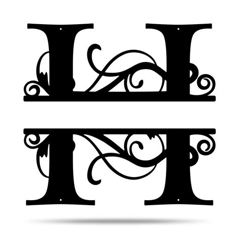 Fancy Split Letter Monogram Steel Décor