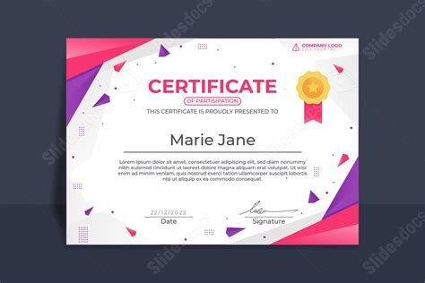 Red Colorful Certificate Appreciation Credentials Simple Geometric
