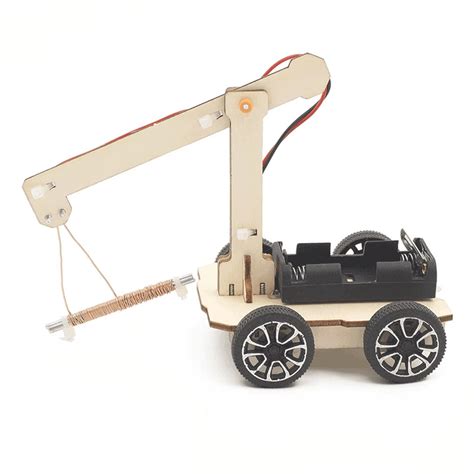 wooden electromagnetic crane stem kit diy electromagnetic crane kit
