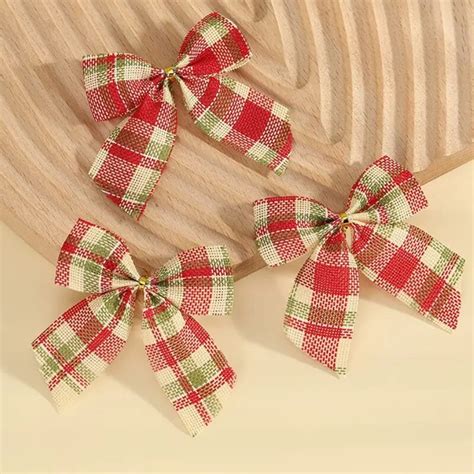 Badu Bg Лента с панделка Украси за коледна елха Коледна бляскава коледна елха Орнаменти с щампа