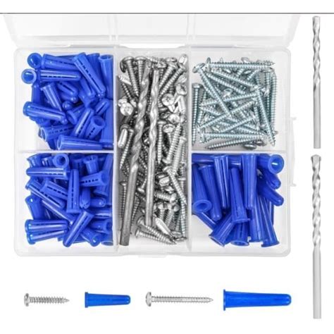 Kit Assortiment Vis And Chevilles Murales 202 Pièces Vis Placo En