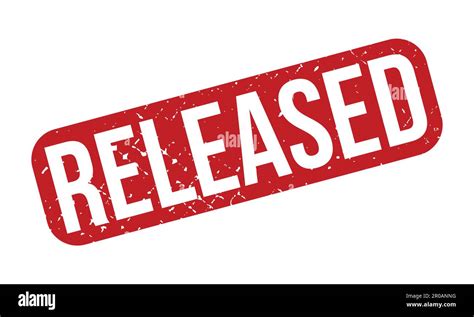 Released Rubber Stamp Red Released Rubber Grunge Stamp Seal Vector