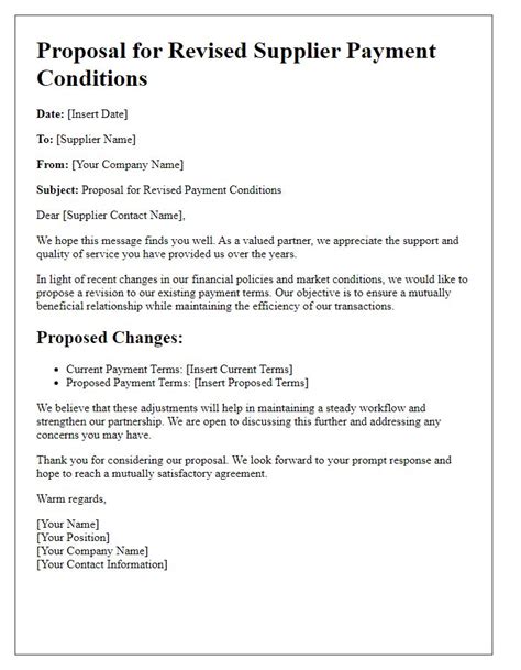 Letter Template For Supplier Payment Terms Negotiation Free Samples