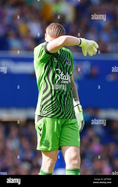 Everton Goalkeeper Jordan Pickford During The Premier League Match At