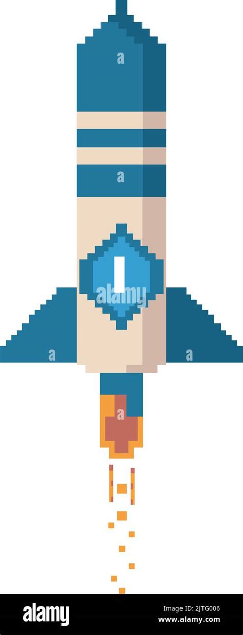 Rocket Eight Bit Style Stock Vector Image And Art Alamy