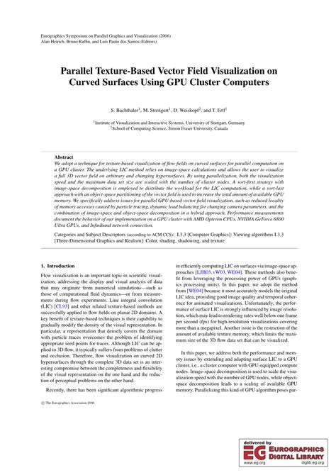 Parallel Texture Based Vector Field Visualization On Curved Surfaces