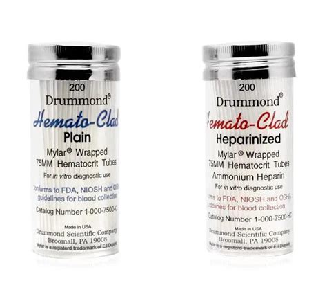 Microhematocrit Tube Capillary Tube Microhematocrit Sodium Heparinized