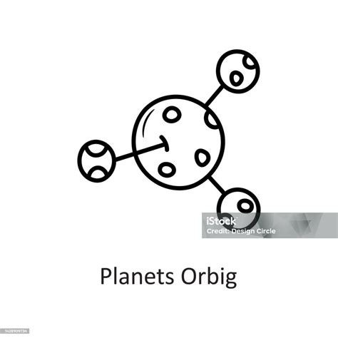 惑星軌道ベクトルアウトラインアイコンデザインイラスト白い背景にスペース記号 Eps 10 ファイル イラストレーションのベクターアート素材