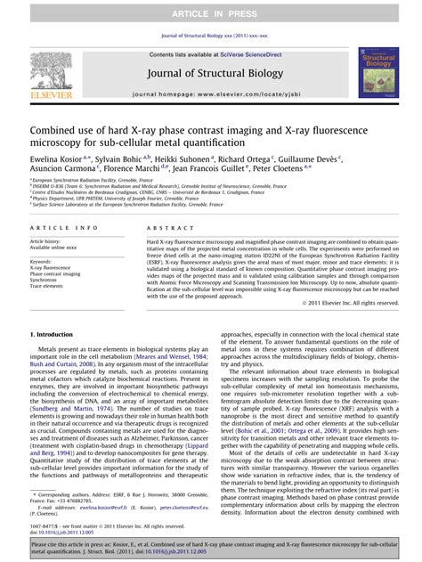 Pdf Combined Use Of Hard X Ray Phase Contrast Imaging And X Ray