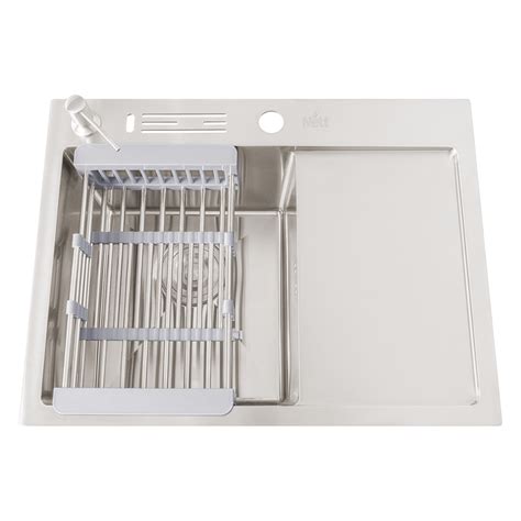 Накладна кухонна мийка з правим крилом Nett Ns 6045 R купити за вигідною ціною за вигідною