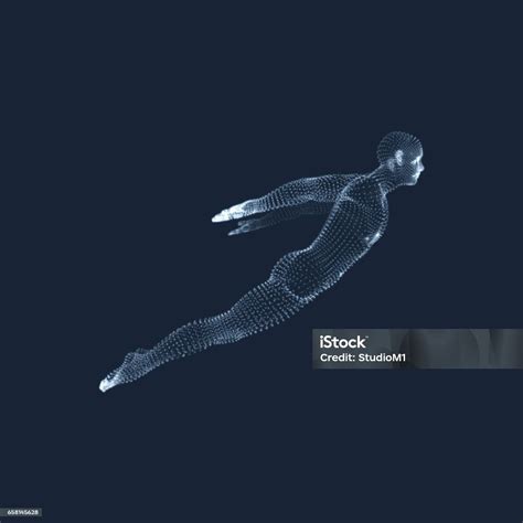 在空中盤旋漂浮在空中的人3d Man 模型向量圖形及更多踏出信心的一步圖片 踏出信心的一步 人體 信心 Istock
