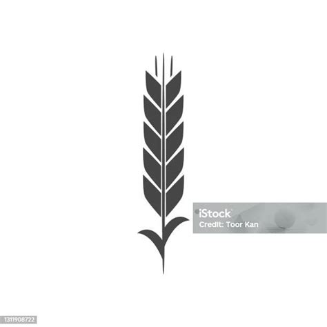 미니멀 한 밀 아이콘 간단한 보리 위트 쌀 로고 벡터 일러스트 흰색 배경에 격리 된 밀 벡터 농장 및 베이커리 기호 건강한 식생활에 대한 스톡 벡터 아트 및 기타 이미지