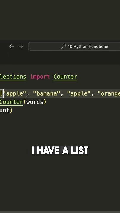 What Does The Counter Function Do In Python Youtube