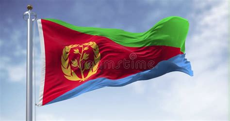 Eritrea National Flag Waving On A Clear Day Stock Video Video Of