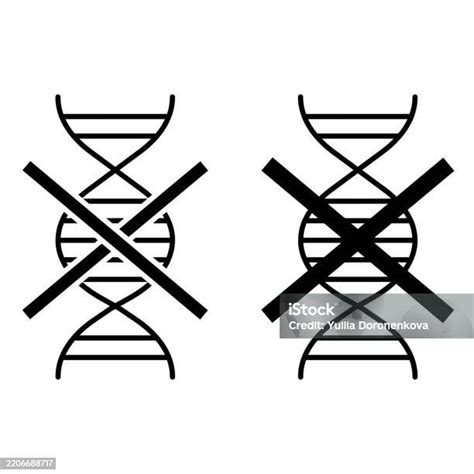 Gmo 무료 아이콘 흑인과 백인 벡터 일러스트 유전자 변형 생물체를 사용하지 않는 제품 Dna 건강한 라이프스타일 영양 개념 Dna에 대한 스톡 벡터 아트 및 기타 이미지