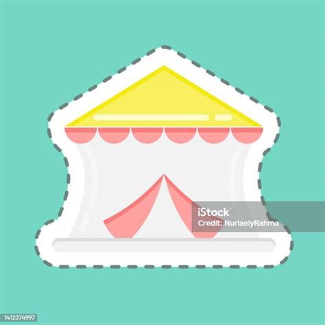 스티커 라인 컷 서커스 교육 기호에 적합합니다 편집 가능한 간단한 디자인 디자인 템플릿 벡터 간단한 그림 Cabaret에 대한