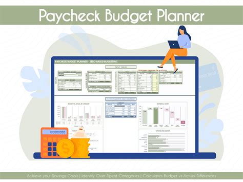 Budget par chèque de paie Modèle Budget vs Comparaisons réelles Calculateur déconomies de