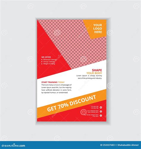Gym Fitness Flyer And Poster Design Template Stock Vector