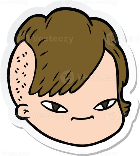 Sticker Of A Cartoon Female Face 45115201 Png