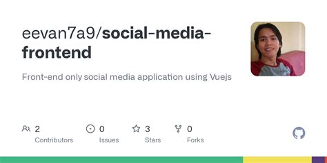 GitHub Eevan7a9 Social Media Frontend Front End Only Social Media