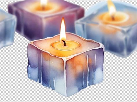 Premium Psd Burning Candle Frozen In The Ice Cube