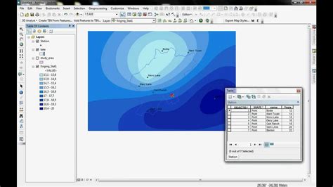 Arcmap Arcscene Gis Interpolation Kriging Method Mono Lake Arcmap 10