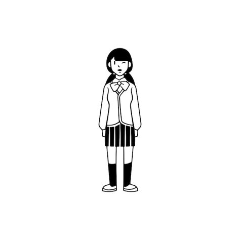 단순한 스타일의 여성 아이콘입니다 다양한 의상을 입은 사람들 편집 가능한 흑백 문자 프리미엄 벡터