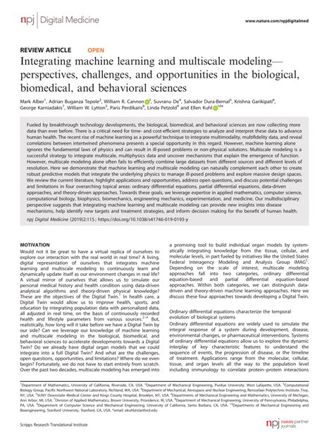 Pdf Integrating Machine Learning And Multiscale Modeling—perspectives