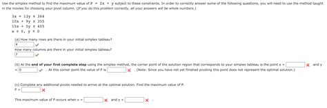 Solved N The Movies For Choosing Your Pivot Column If You