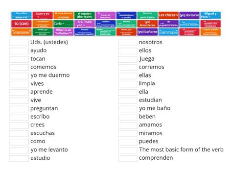 Verb Conjugation Practice Match Up