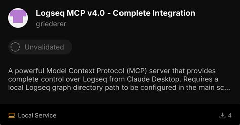 Logseq MCP V4 0 Complete Integrati LobeHub