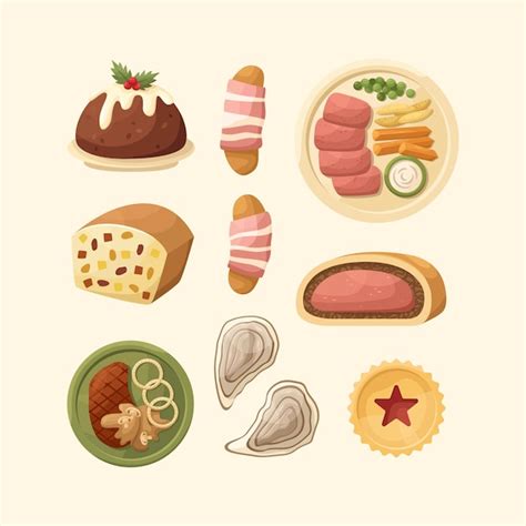 Premium Vector Vector Set Of Illustrations Of English Dishes Kitchen