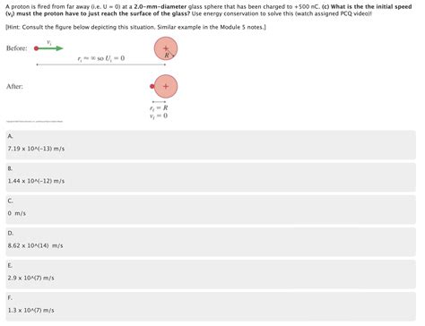 Solved A Proton Is Fired From Far Away I E U 0 At A