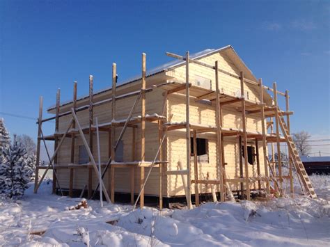 Каркасный дом на свайном фундаменте Drevproject Строительная компания