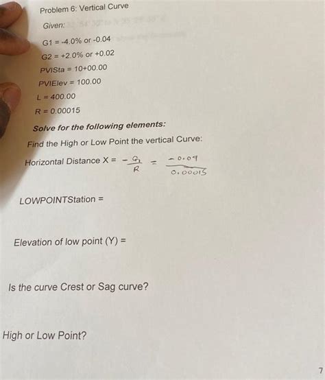 Solved Problem Vertical Curve Given G Or Chegg