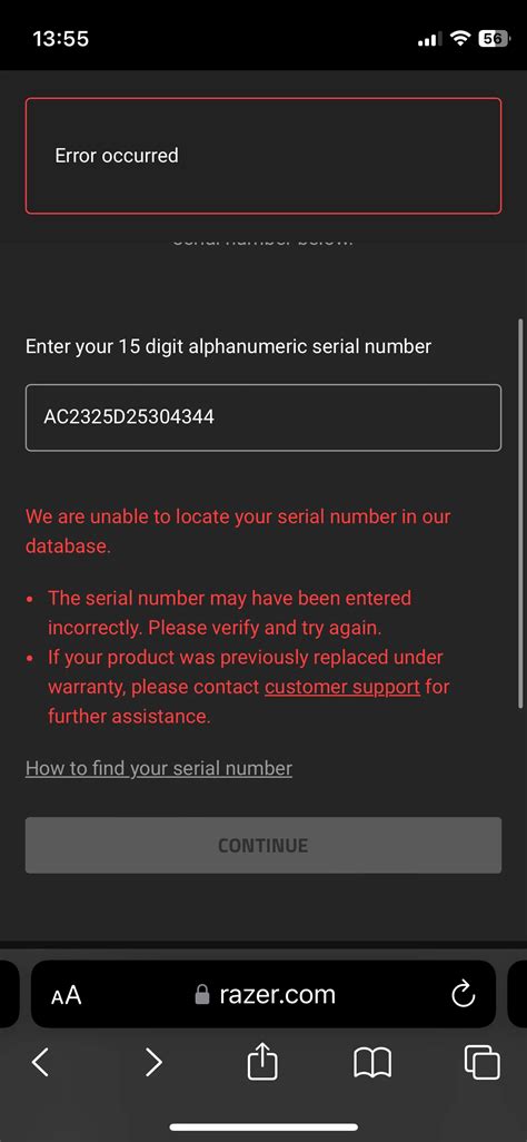 I Have Activated The Product But When Checking The Serial Number I Get An Error Razer Insider