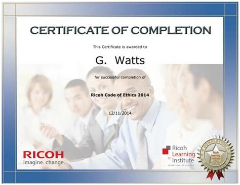 Ethics Certificate Pdf