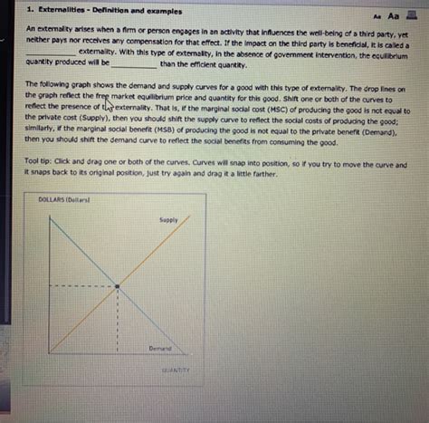 Solved 1 Externalities Definition And Examples Aa Aa E An