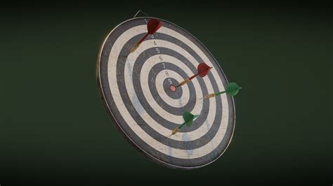 3d Model Dart Game Set Vr Ar Low Poly Cgtrader