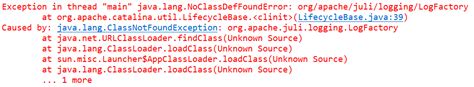 a java exception has occurred 和 org apache juli logging logfactory错误解决
