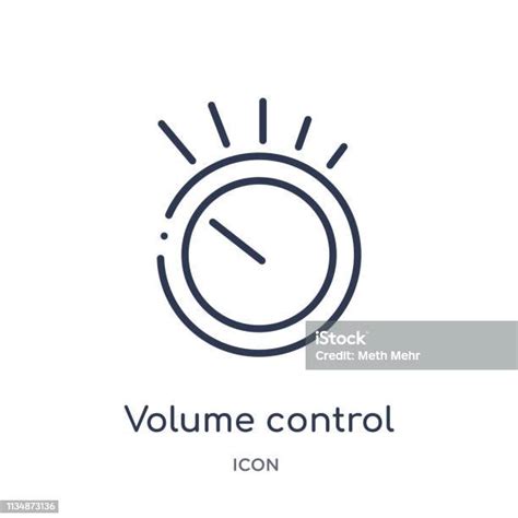 多媒體大綱集合中的音量控制圖示在白色背景上隔離的細線音量控制圖示向量圖形及更多互聯網圖片 互聯網 唱片 模擬音頻 噪音 Istock