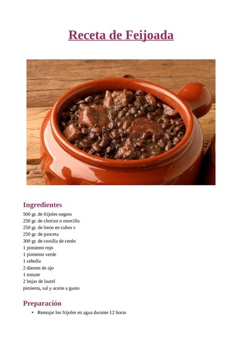 Top 97 Imagen Feijoada Receta En Español Abzlocal Mx
