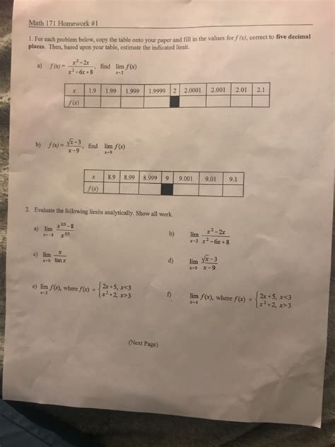 Solved Math Homework For Each Problem Below Copy Chegg