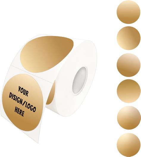Yeachlaing Etiquetas Adhesivas Térmicas Redondas Marrones De 2 Pulgadas Etiquetas Térmicas