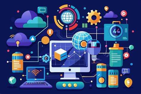 A Vibrant Representation Of Digital Technology Featuring Cloud