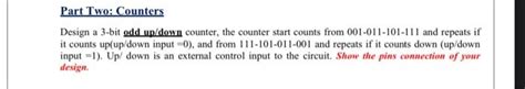 solved part two counters design a 3 bit odd up down