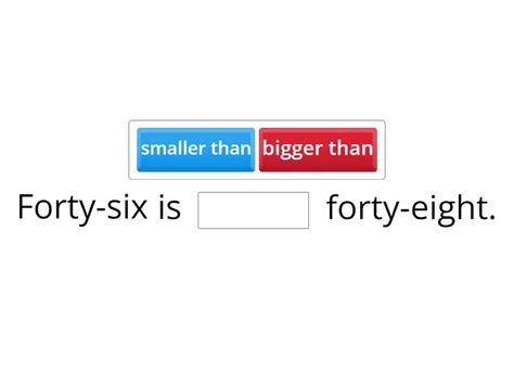 Ile 2 Unit 2 Numbers Bigger Thansmaller Than Complete The Sentence