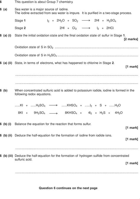 June 2014 QP Unit 2 AQA Chemistry A Level Question 6 0