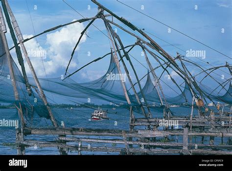 India Kerala Fishing Equipment Stock Photo Alamy